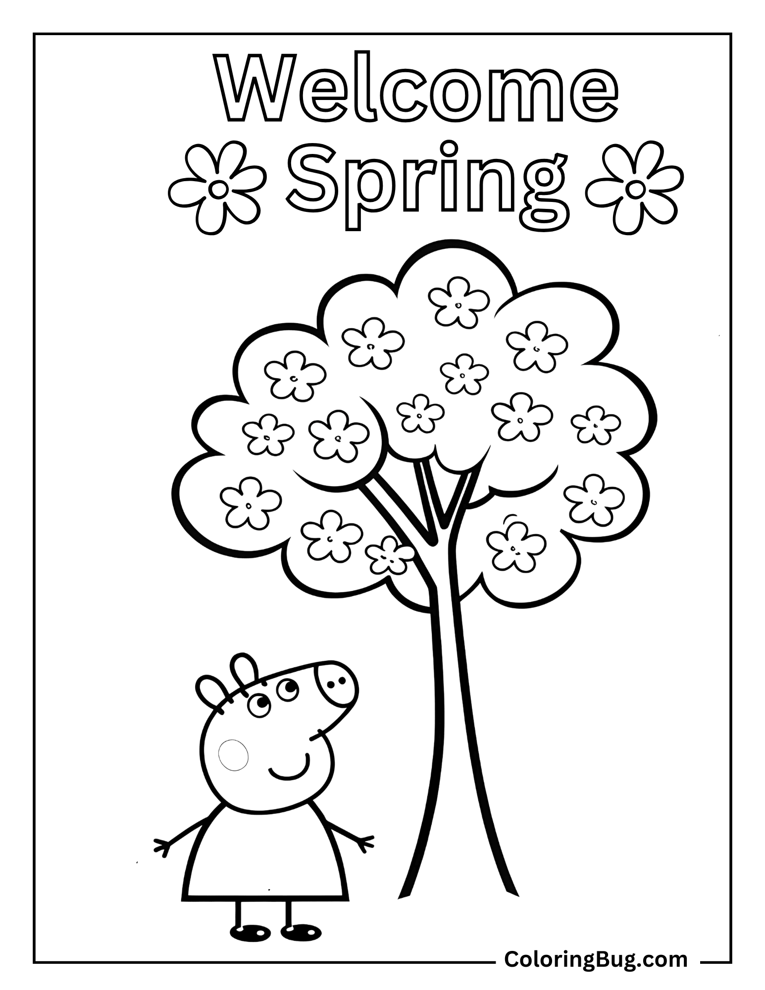 30 Peppa Pig Spring Coloring Pages (Free Printable PDFs)