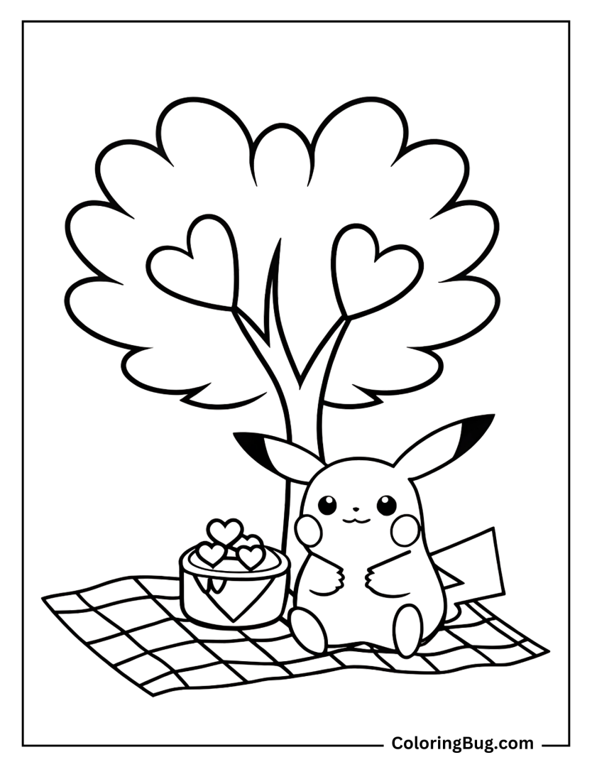 20 Pikachu Valentines Coloring Pages (Free Printable PDFs)