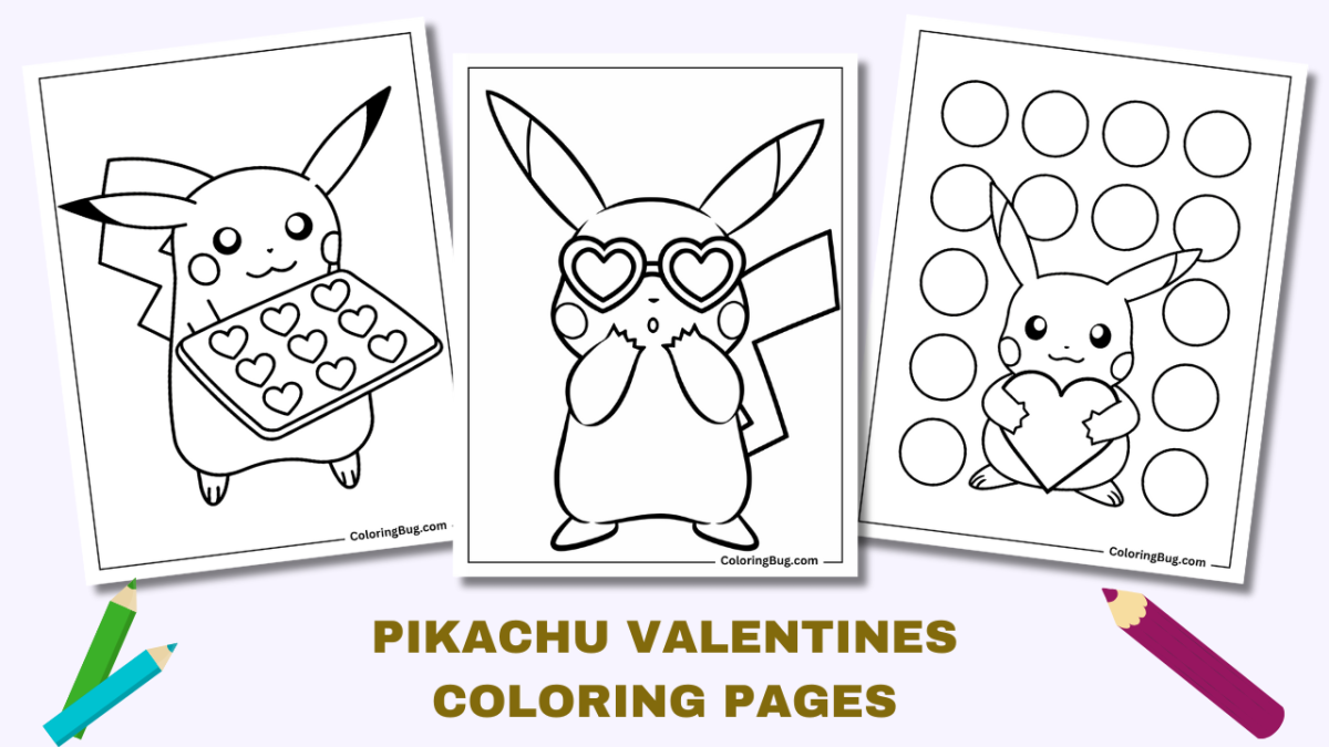 20 Pikachu Valentines Coloring Pages (Free Printable PDFs)