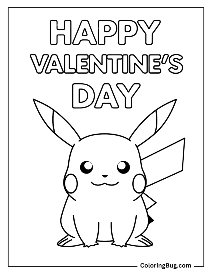 20 Pikachu Valentines Coloring Pages (Free Printable PDFs)
