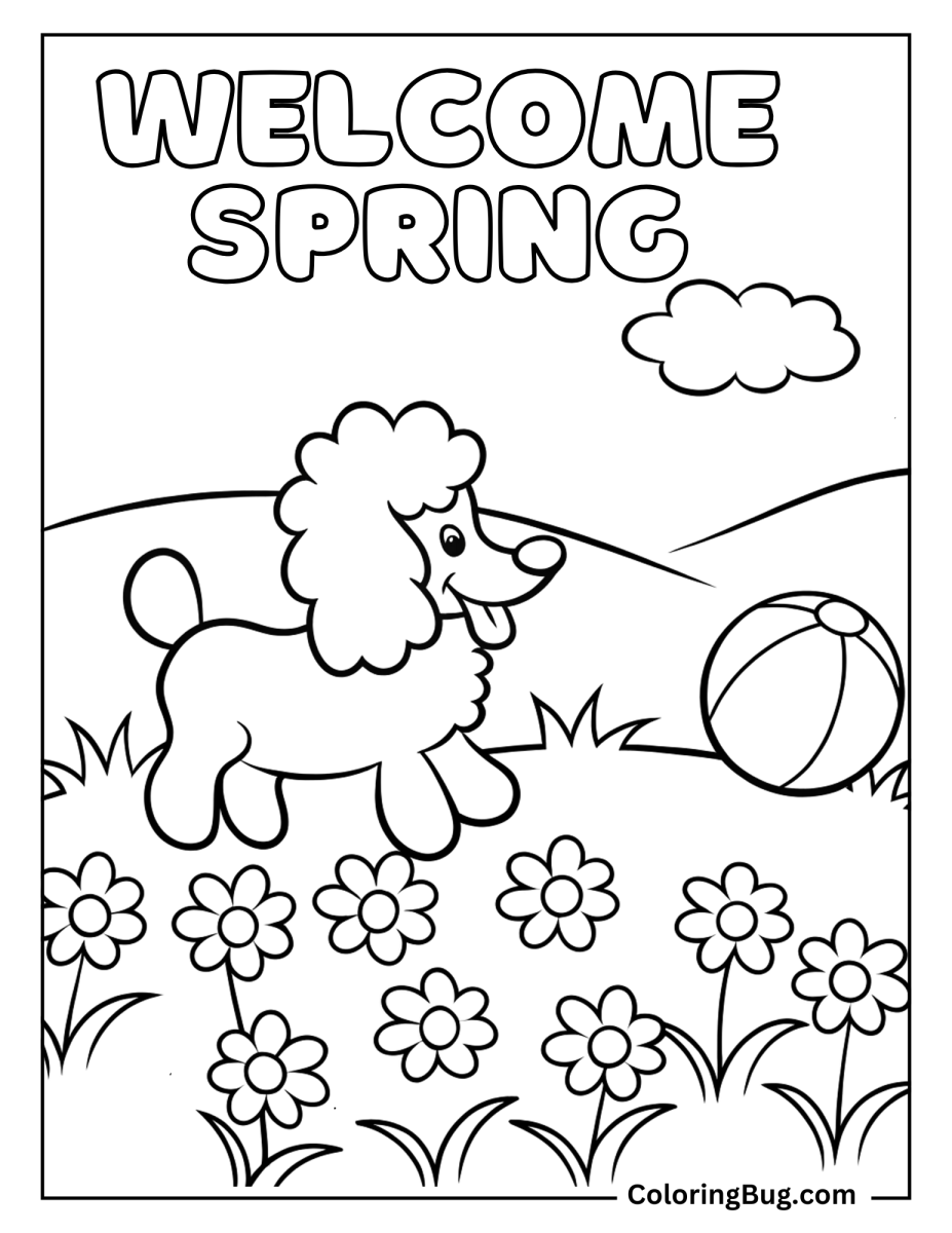 20 Dog Spring Coloring Pages (Free Printable PDFs)