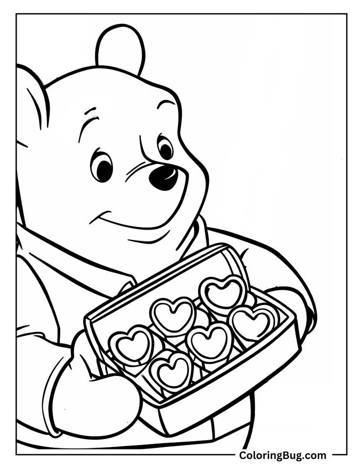 30 Winnie The Pooh Valentines Coloring Pages (Free Printable PDFs)