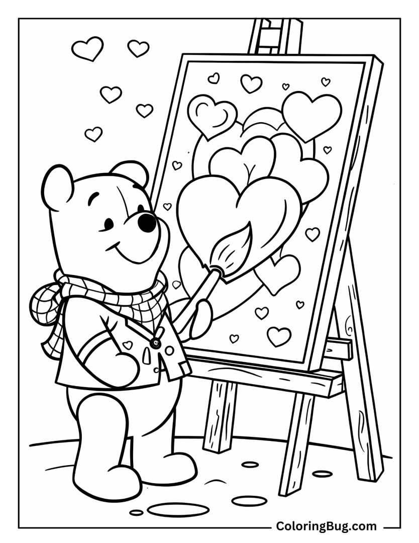 30 Winnie The Pooh Valentines Coloring Pages (Free Printable PDFs)