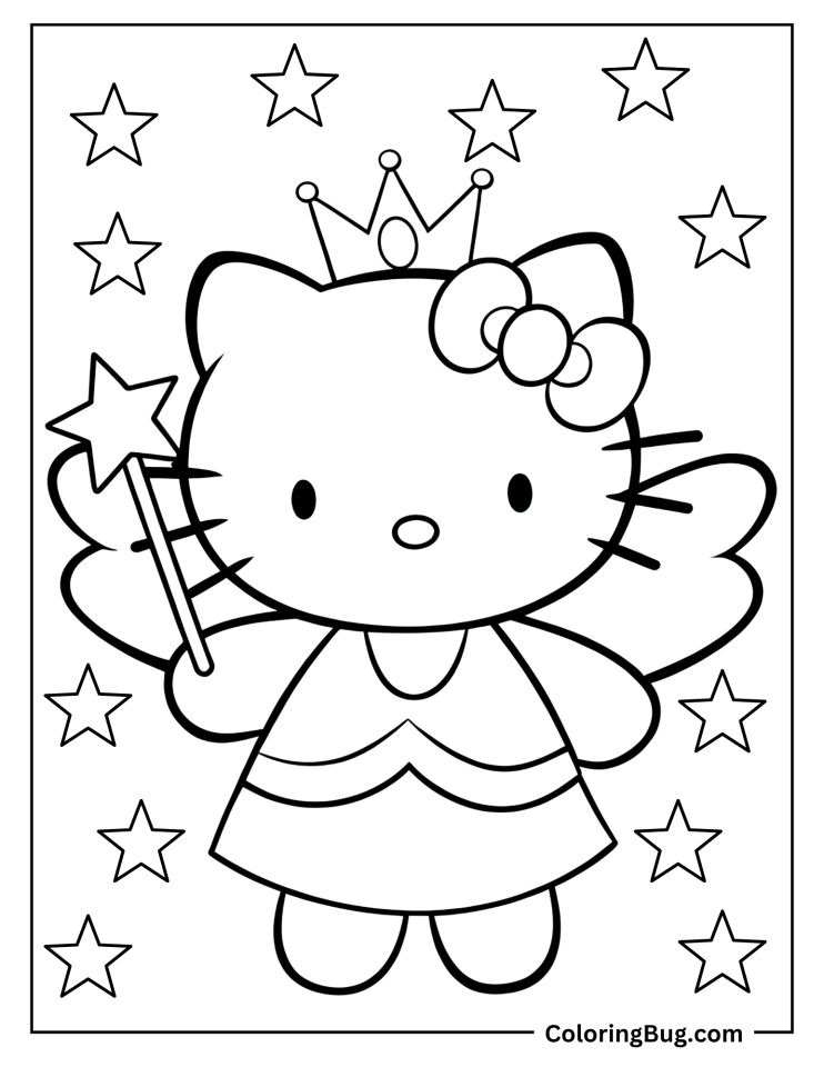 20 Princess Hello Kitty Coloring Pages (Free Printable PDFs)
