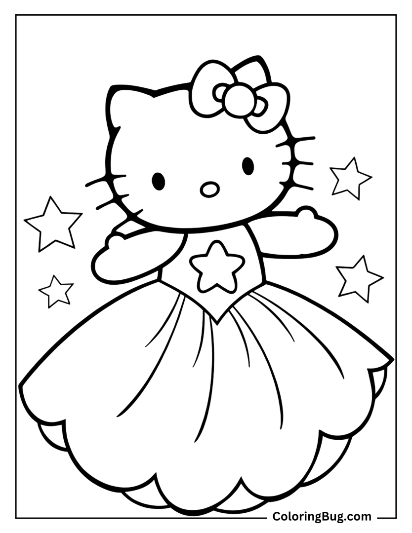 20 Princess Hello Kitty Coloring Pages (Free Printable PDFs)