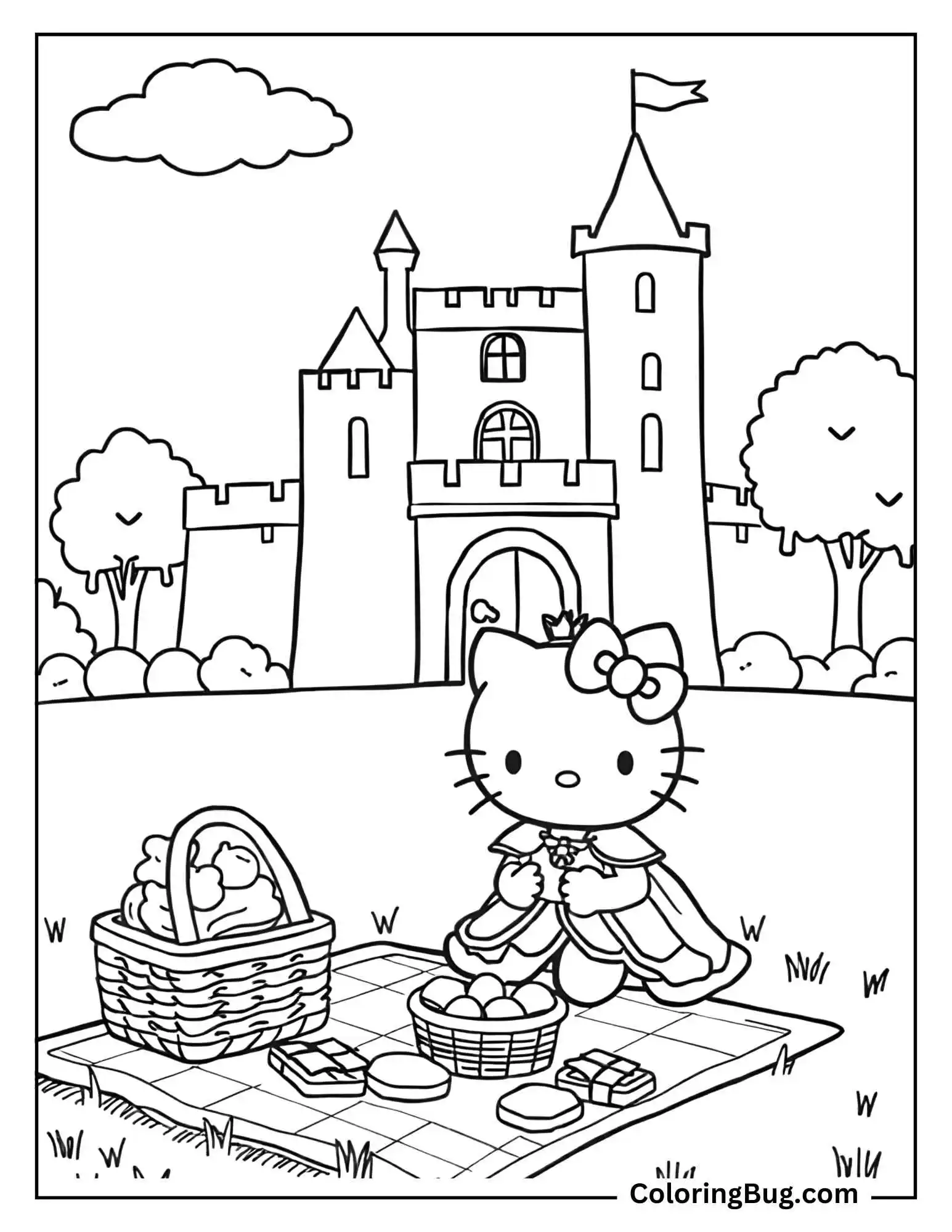 20 Princess Hello Kitty Coloring Pages (Free Printable PDFs)