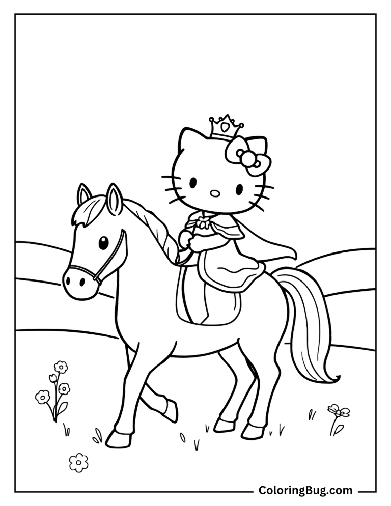 20 Princess Hello Kitty Coloring Pages (Free Printable PDFs)