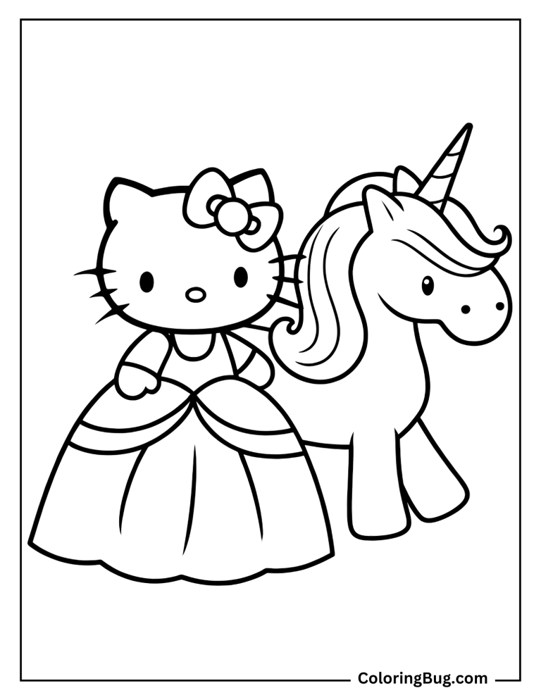 20 Princess Hello Kitty Coloring Pages (Free Printable PDFs)