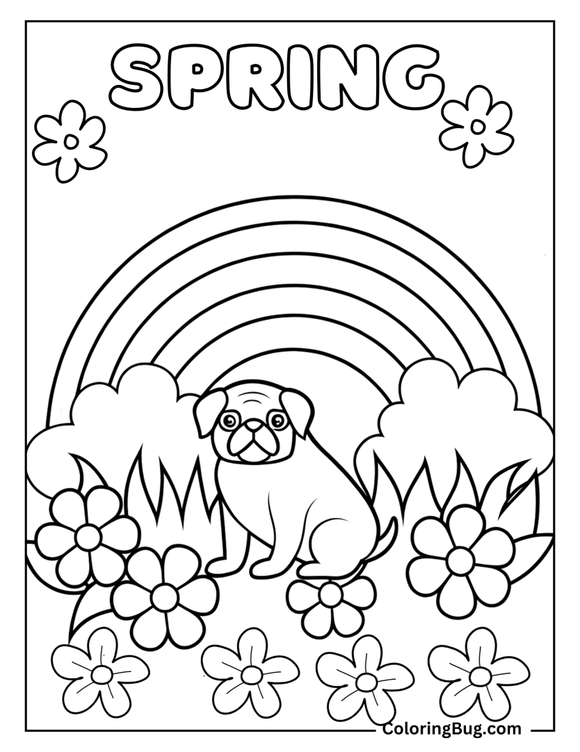20 Dog Spring Coloring Pages (Free Printable PDFs)