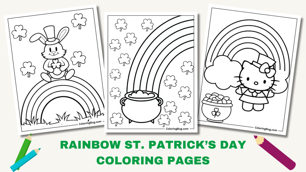 20 Rainbow St. Patrick's Day Coloring Pages (Free Printable PDFs)