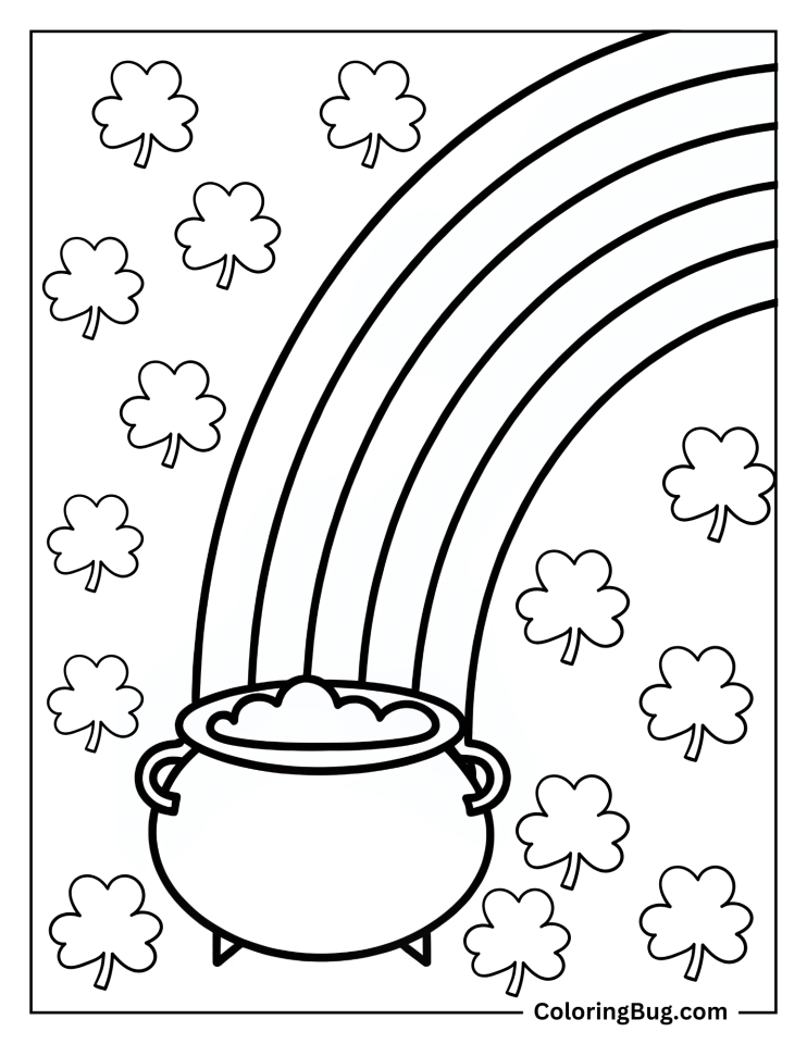 20 Rainbow St. Patrick's Day Coloring Pages (Free Printable PDFs)