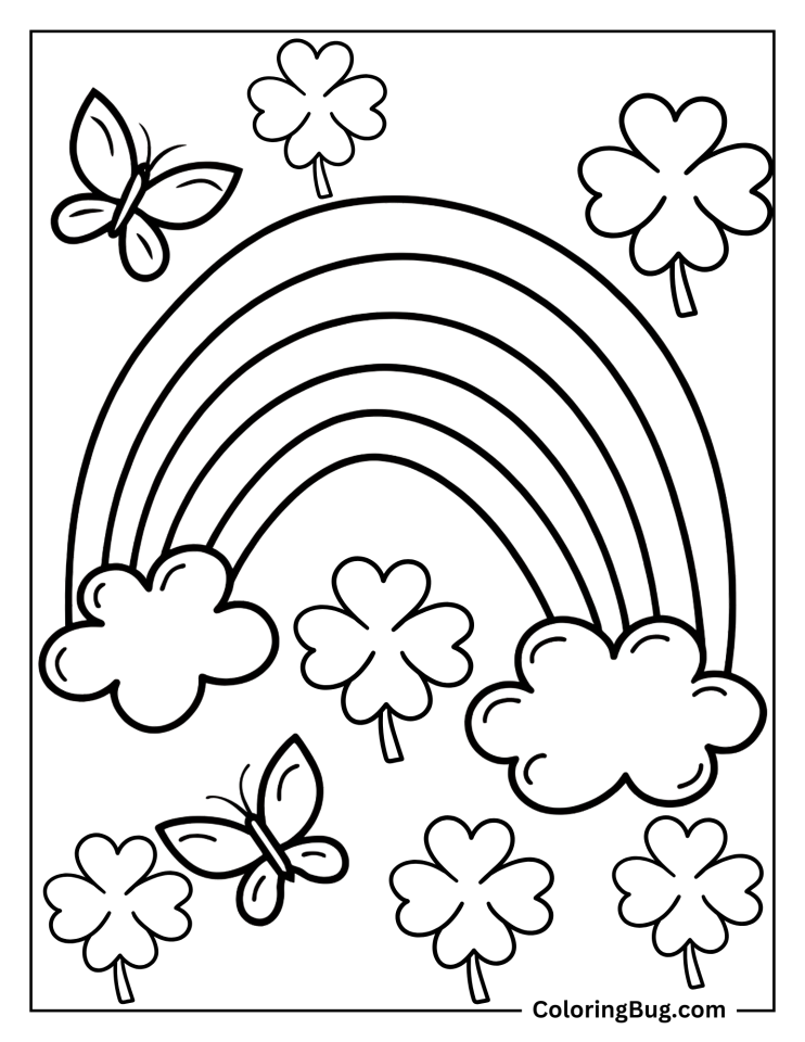 20 Rainbow St. Patrick's Day Coloring Pages (Free Printable PDFs)
