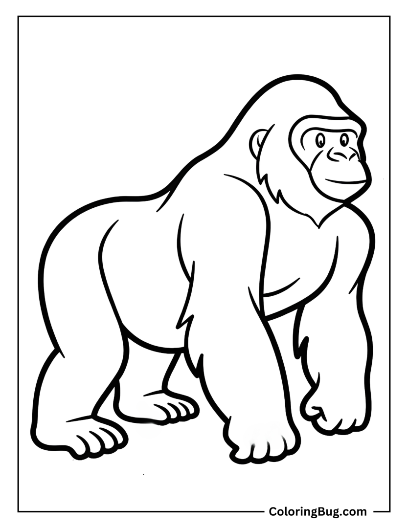 40 Gorilla Coloring Pages (Free Printable PDFs)