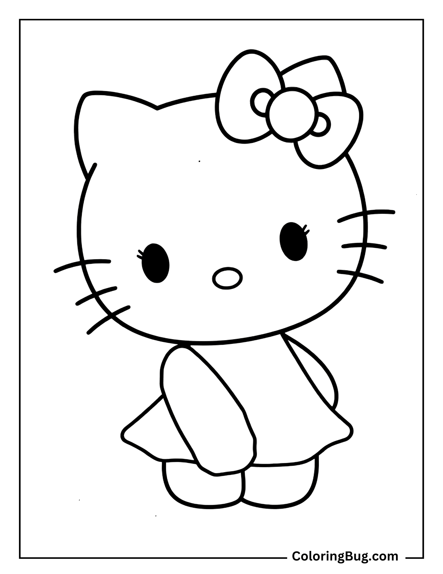 30 Easy Hello Kitty Coloring Pages (Free Printable PDFs)