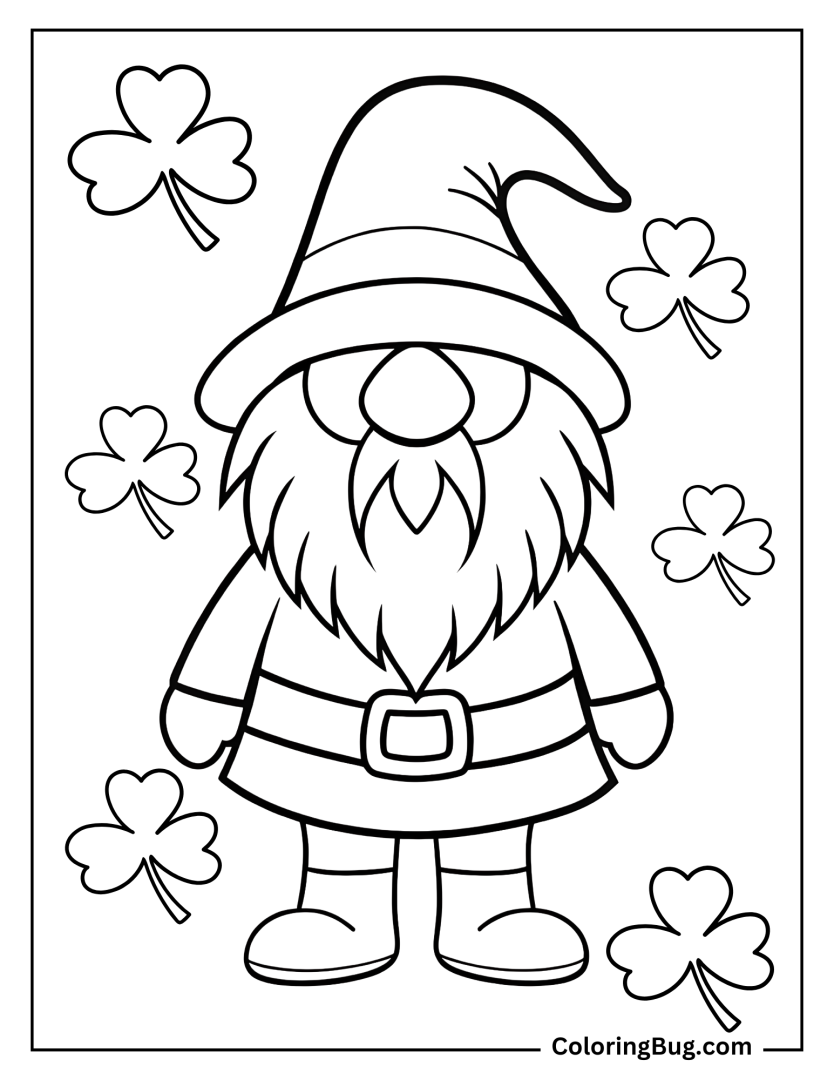 20 Gnome St. Patrick's Day Coloring Pages (Free Printable PDFs)