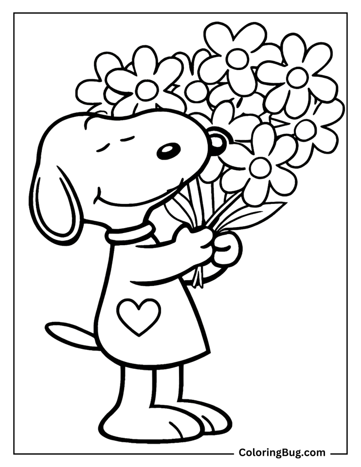 20 Snoopy Valentines Coloring Pages (Free Printable PDFs)