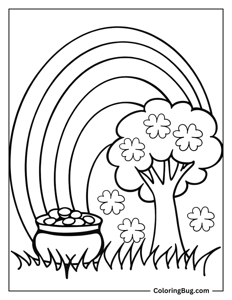 20 Rainbow St. Patrick's Day Coloring Pages (Free Printable PDFs)
