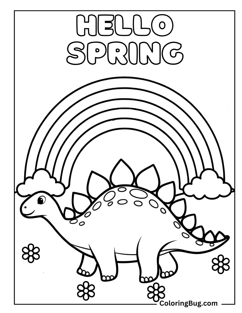 20 Dinosaur Spring Coloring pages (Free printable PDFs)