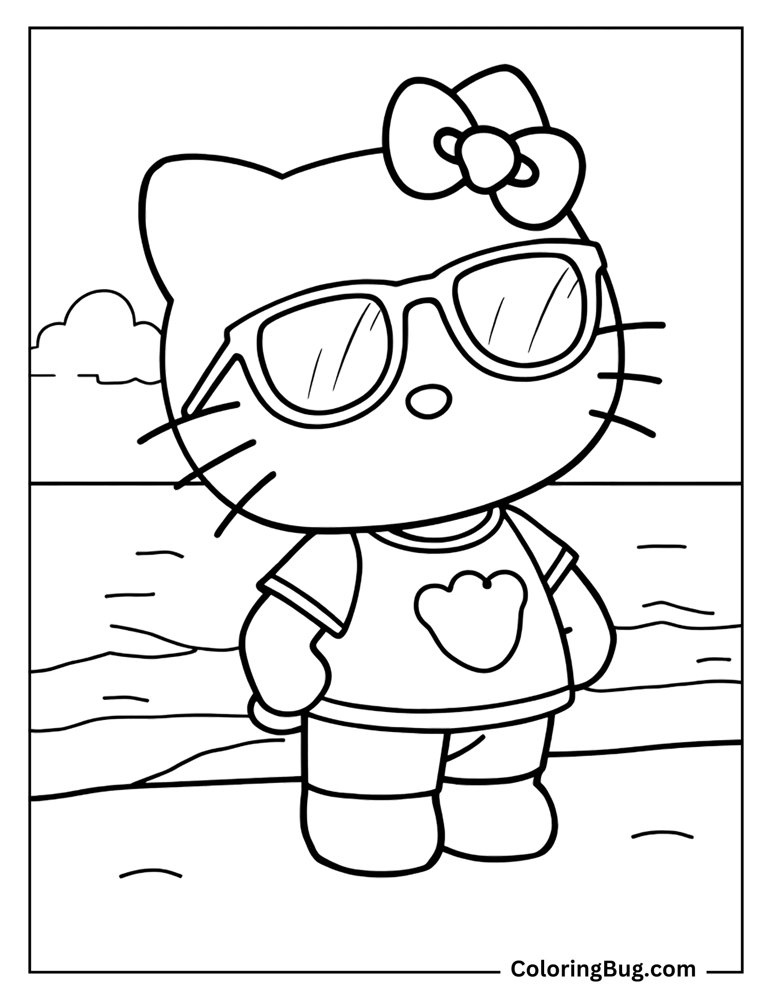 30 Summer Hello Kitty Coloring Pages (Free Printable PDFs)