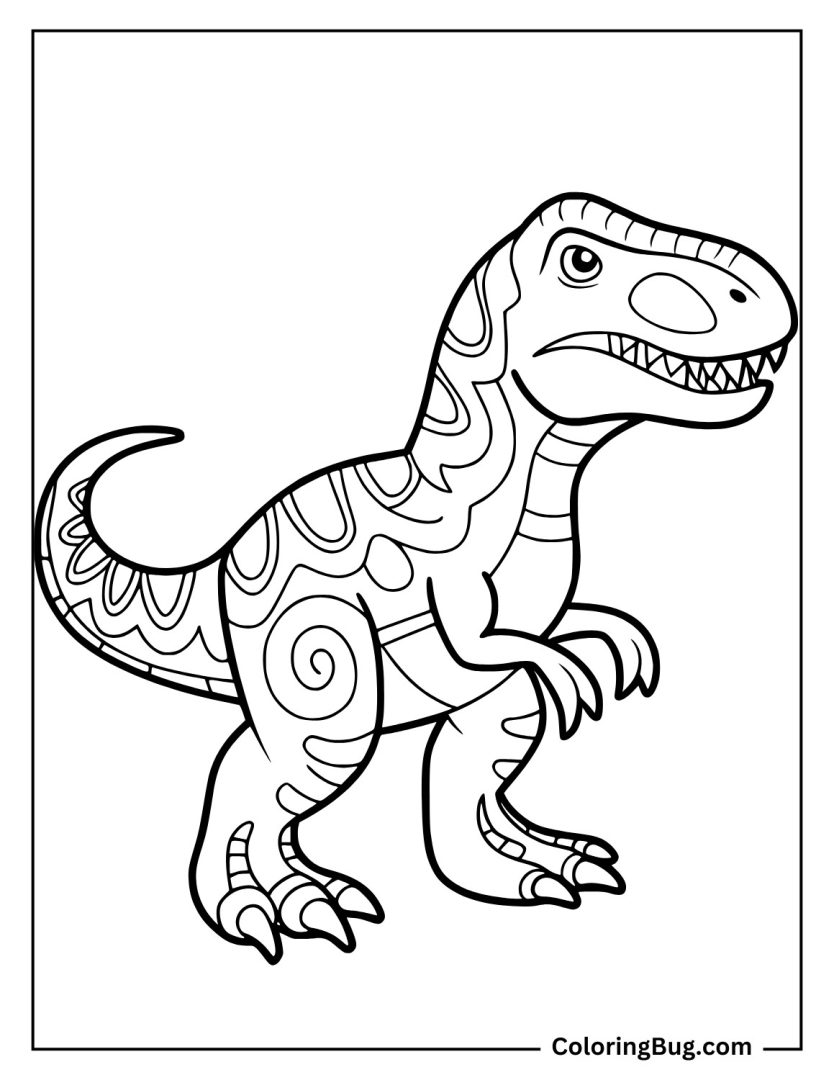 60+ T-Rex Coloring Pages (Free Printable PDFs) For Kids and Adults
