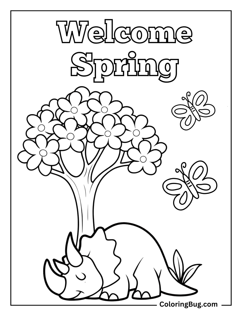 20 Dinosaur Spring Coloring pages (Free printable PDFs)