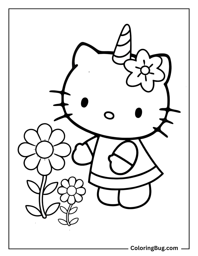 40 Unicorn Hello Kitty Coloring pages (Free printable PDFs)