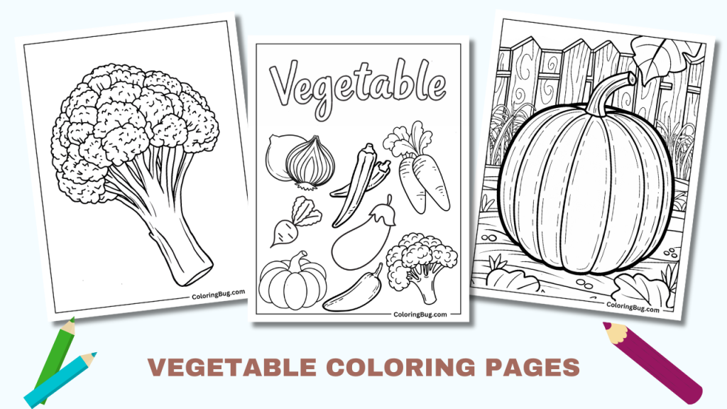 40 Vegetable Coloring Pages (Free Printable PDFs)
