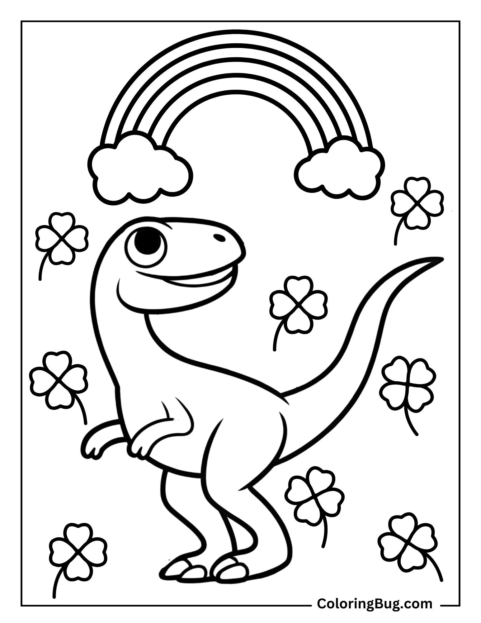 20 Dinosaur St. Patrick's Day Coloring Pages (Free Printable PDFs)