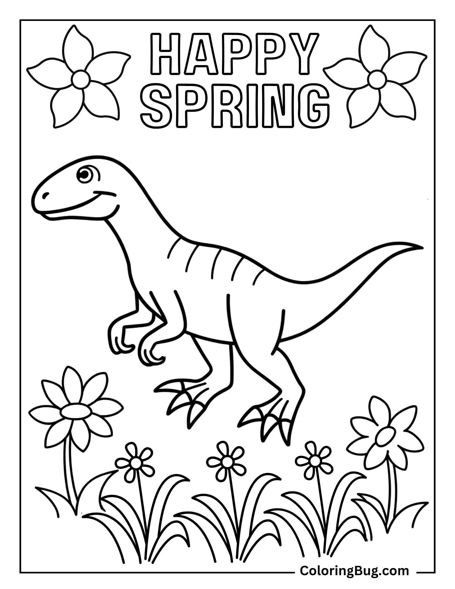 20 Dinosaur Spring Coloring pages (Free printable PDFs)