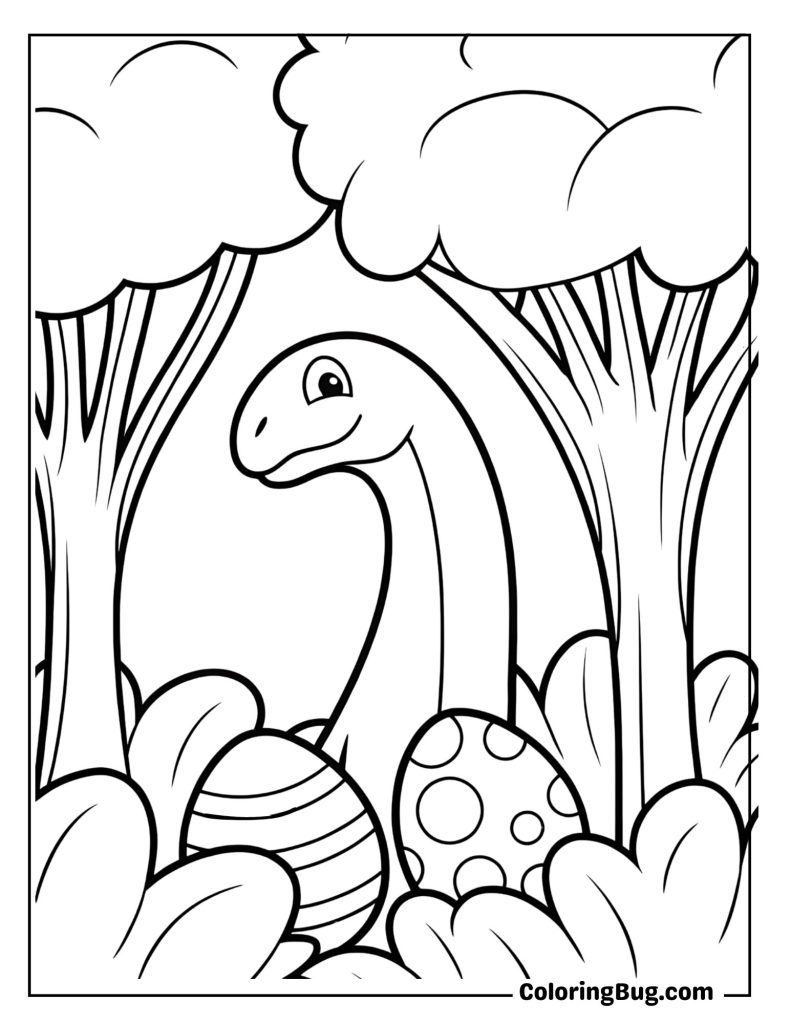 30 Dinosaur Easter Coloring Pages (Free Printable PDFs)