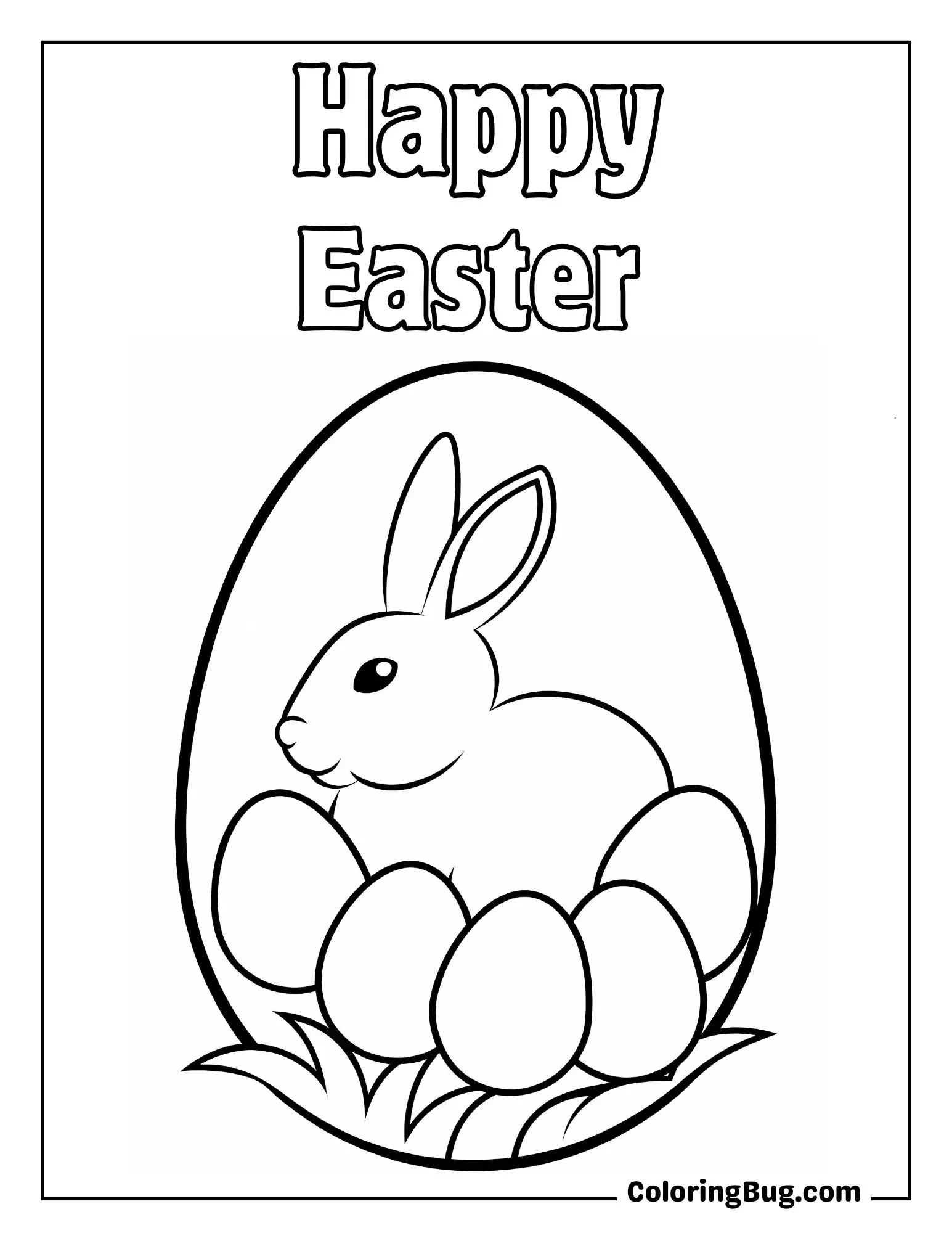 20 Cute and Easy Easter Coloring Pages (Free Printable PDFs)