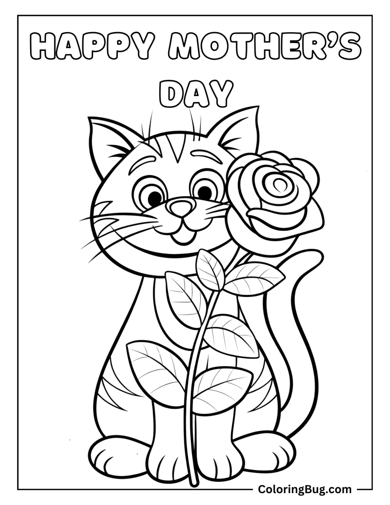 20 Cat Mother's Day Coloring Pages (Free Printable PDFs)