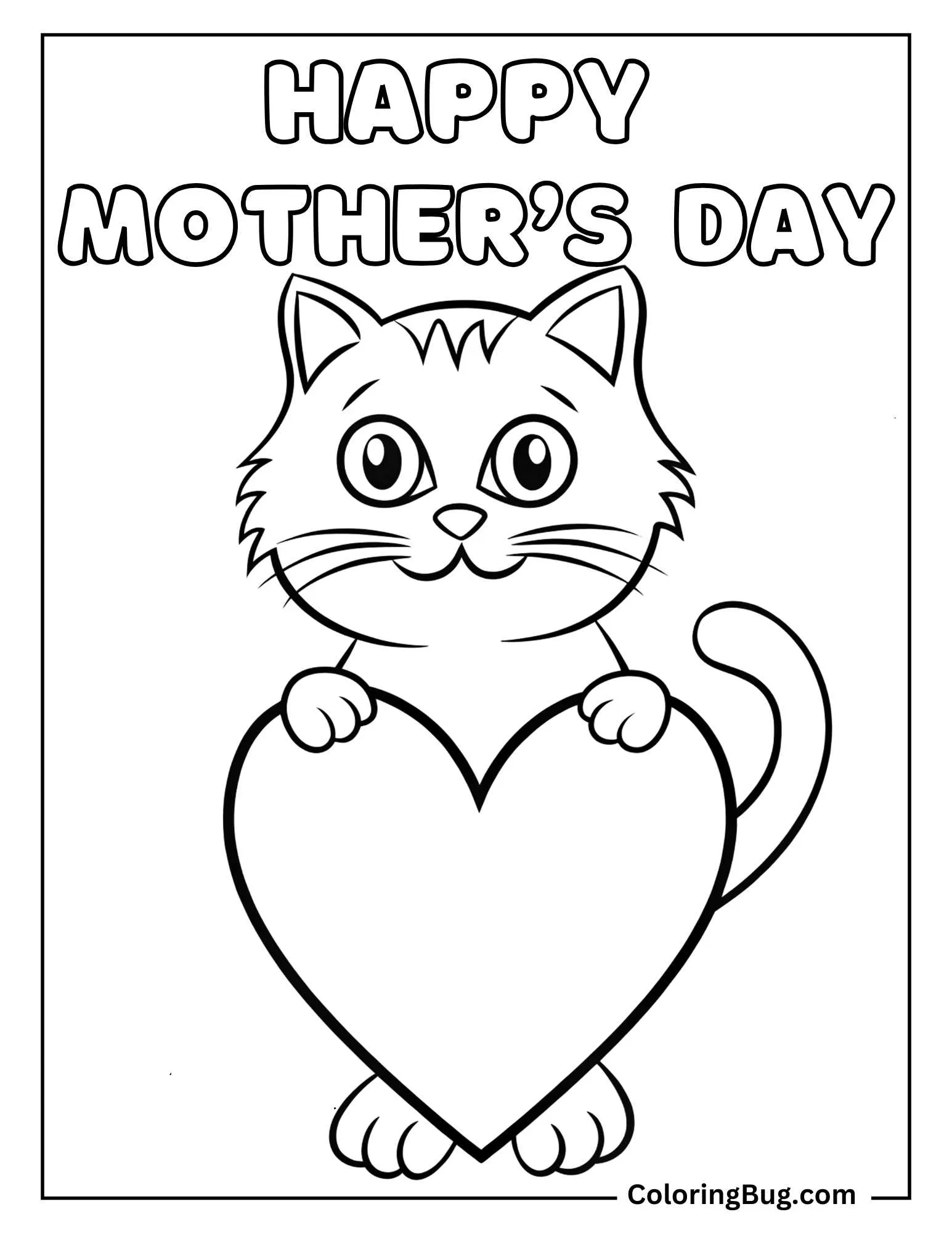 20 Cat Mother's Day Coloring Pages (Free Printable PDFs)
