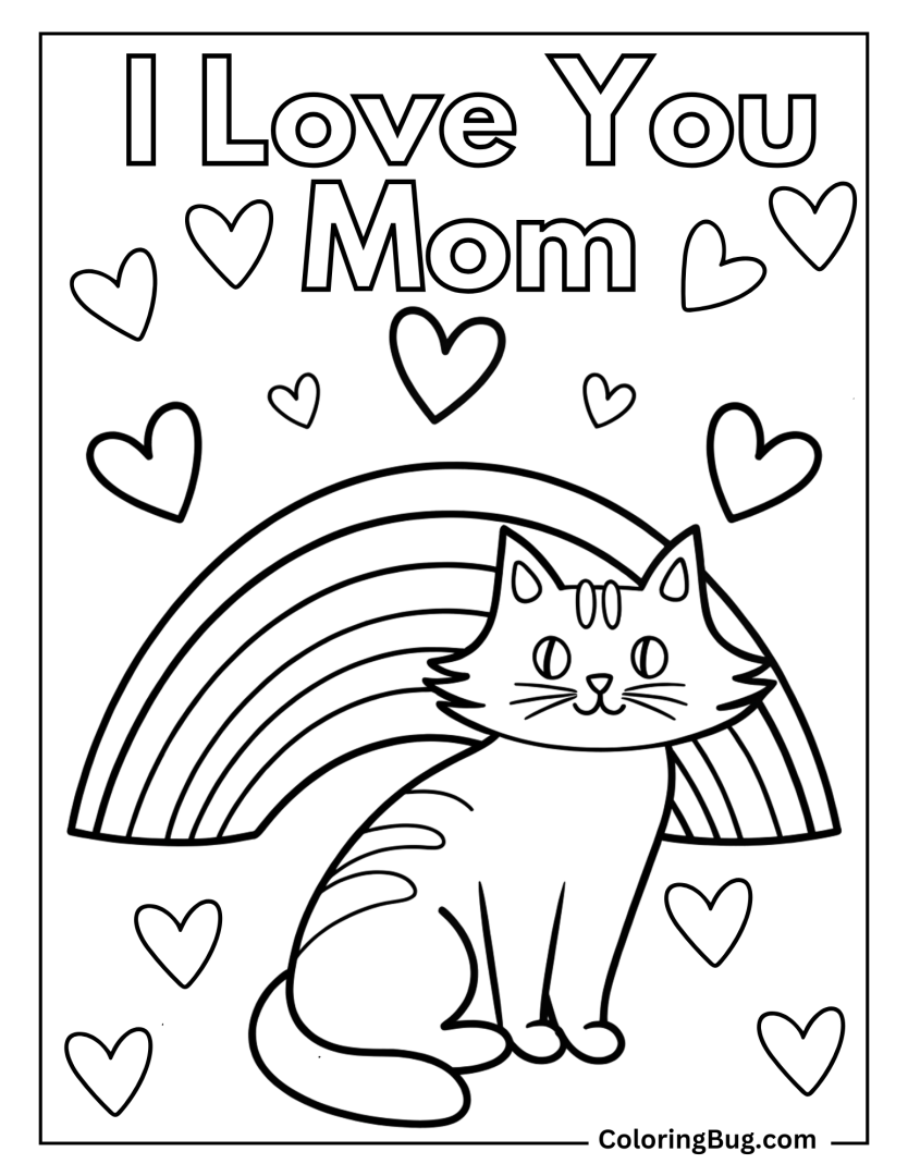 20 Cat Mother's Day Coloring Pages (Free Printable PDFs)