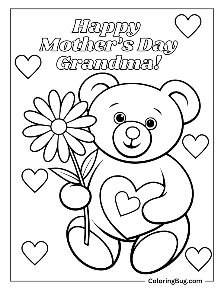 20 Grandma Mother's Day Coloring Pages (Free Printable PDFs)