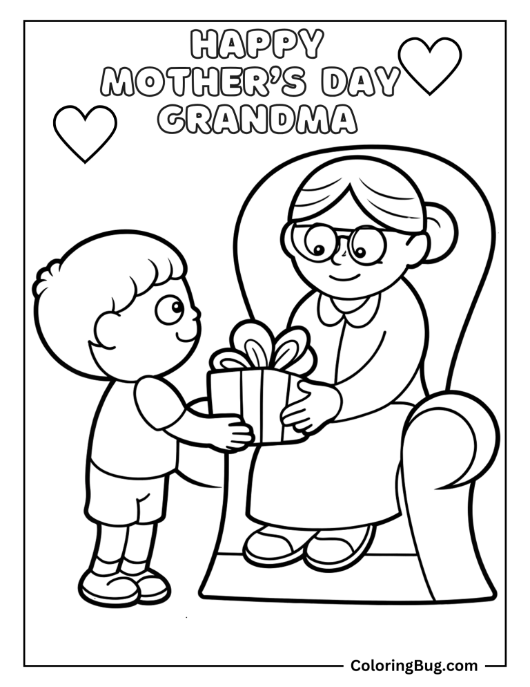 20 Grandma Mother's Day Coloring Pages (Free Printable PDFs)