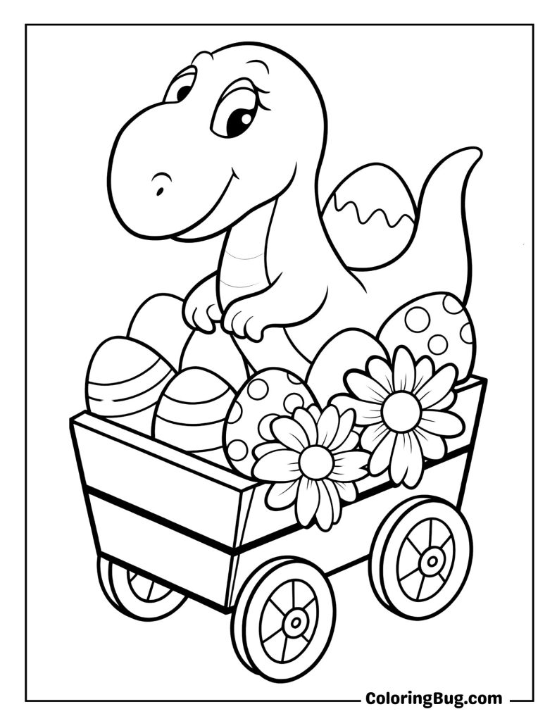 30 Dinosaur Easter Coloring Pages (Free Printable PDFs)