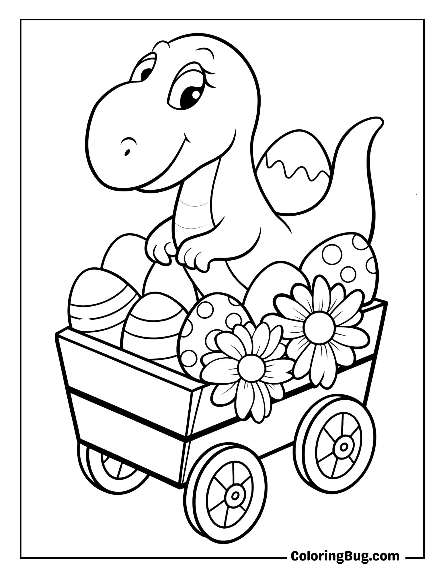 30 Dinosaur Easter Coloring Pages (Free Printable PDFs)