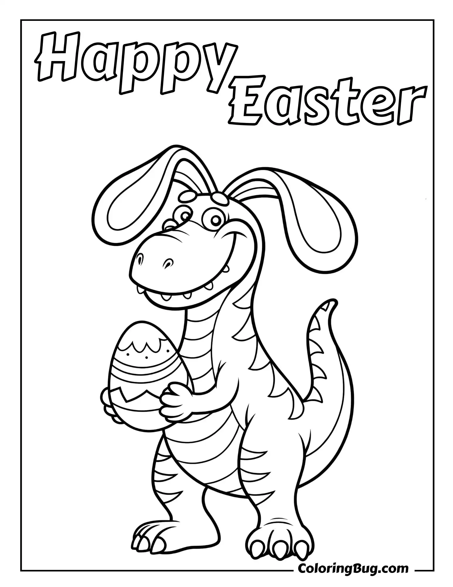 30 Dinosaur Easter Coloring Pages (Free Printable PDFs)