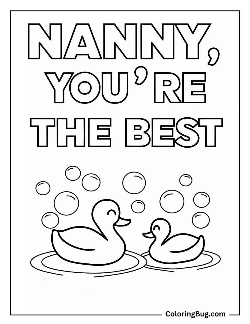 30 Nana, Nan & Nanny Mother's Day Coloring Pages (Free Printable PDFs)