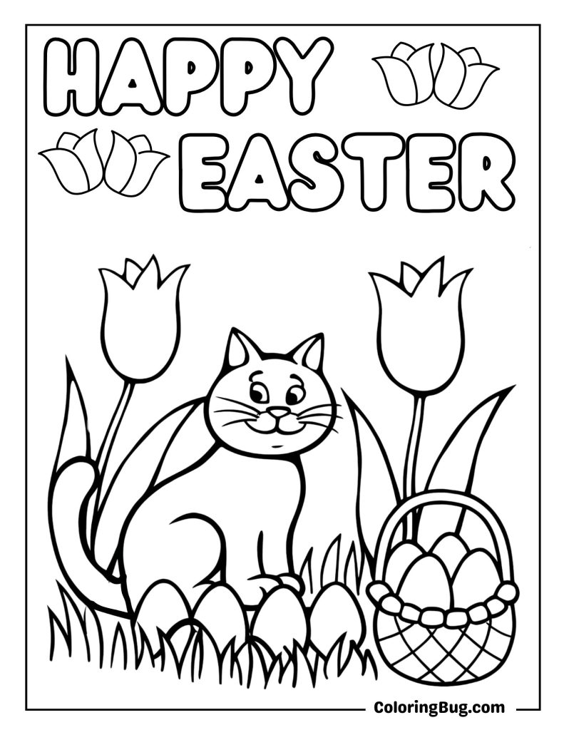 30 Cat Easter Coloring Pages (Free Printable PDFs)