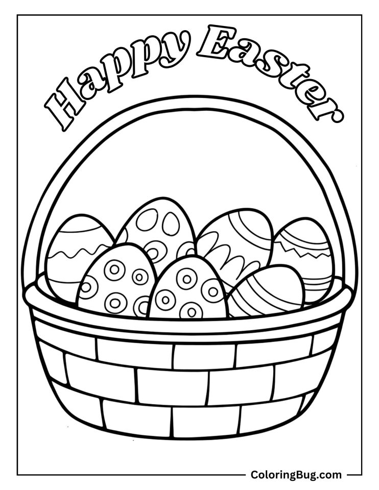 30 Happy Easter Coloring Pages (Free Printable PDFs)