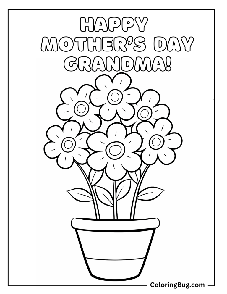 20 Grandma Mother's Day Coloring Pages (Free Printable PDFs)