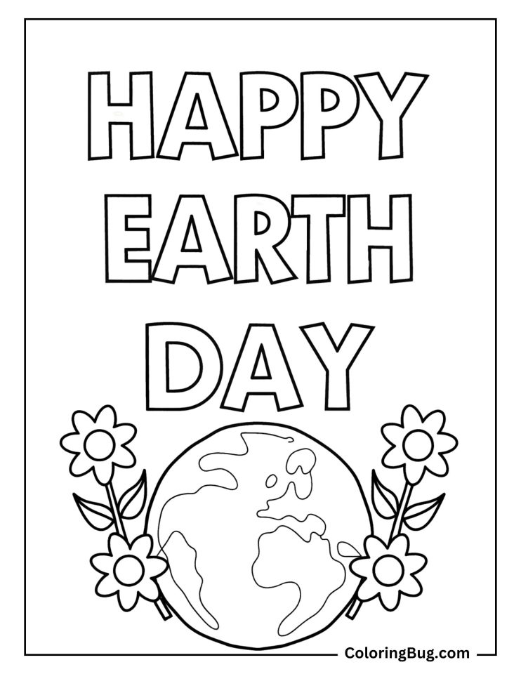 40 Earth Day Coloring Pages (Free Printable PDFs)