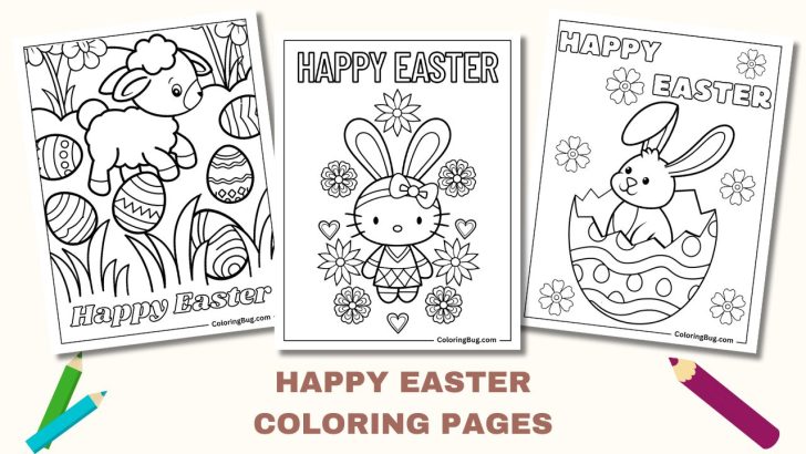 30 Happy Easter Coloring Pages (Free Printable PDFs)