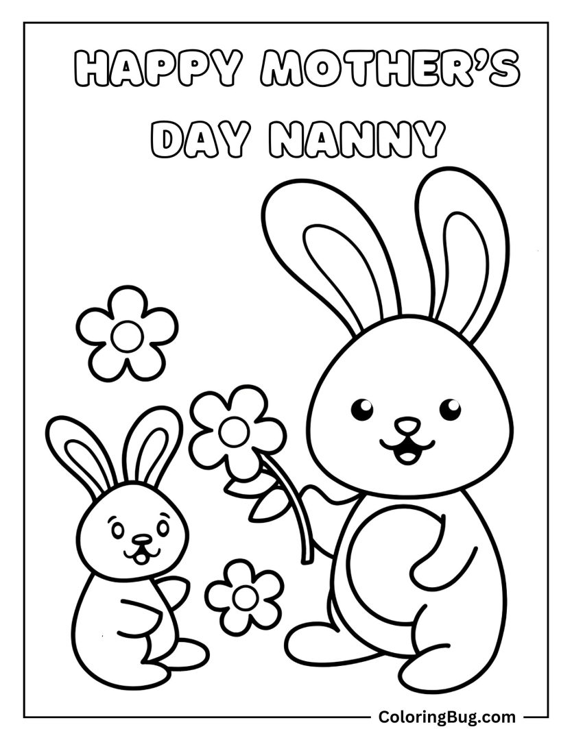 30 Nana, Nan & Nanny Mother's Day Coloring Pages (Free Printable PDFs)