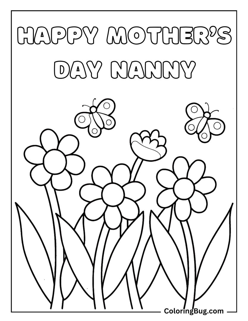 30 Nana, Nan & Nanny Mother's Day Coloring Pages (Free Printable PDFs)
