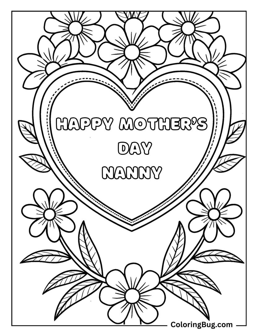 30 Nana, Nan & Nanny Mother's Day Coloring Pages (Free Printable PDFs)