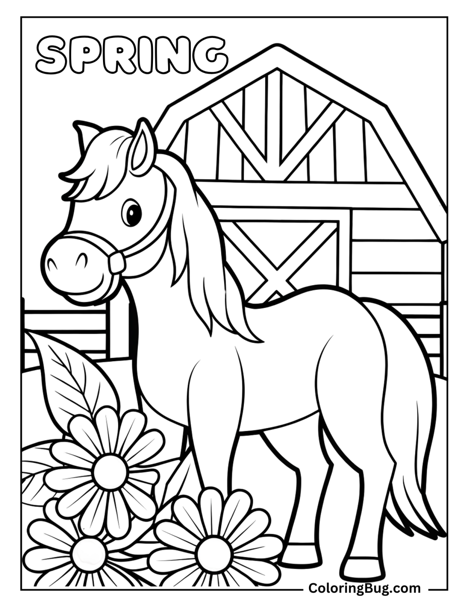 20 Horse Spring Coloring Pages (Free Printable PDFs)