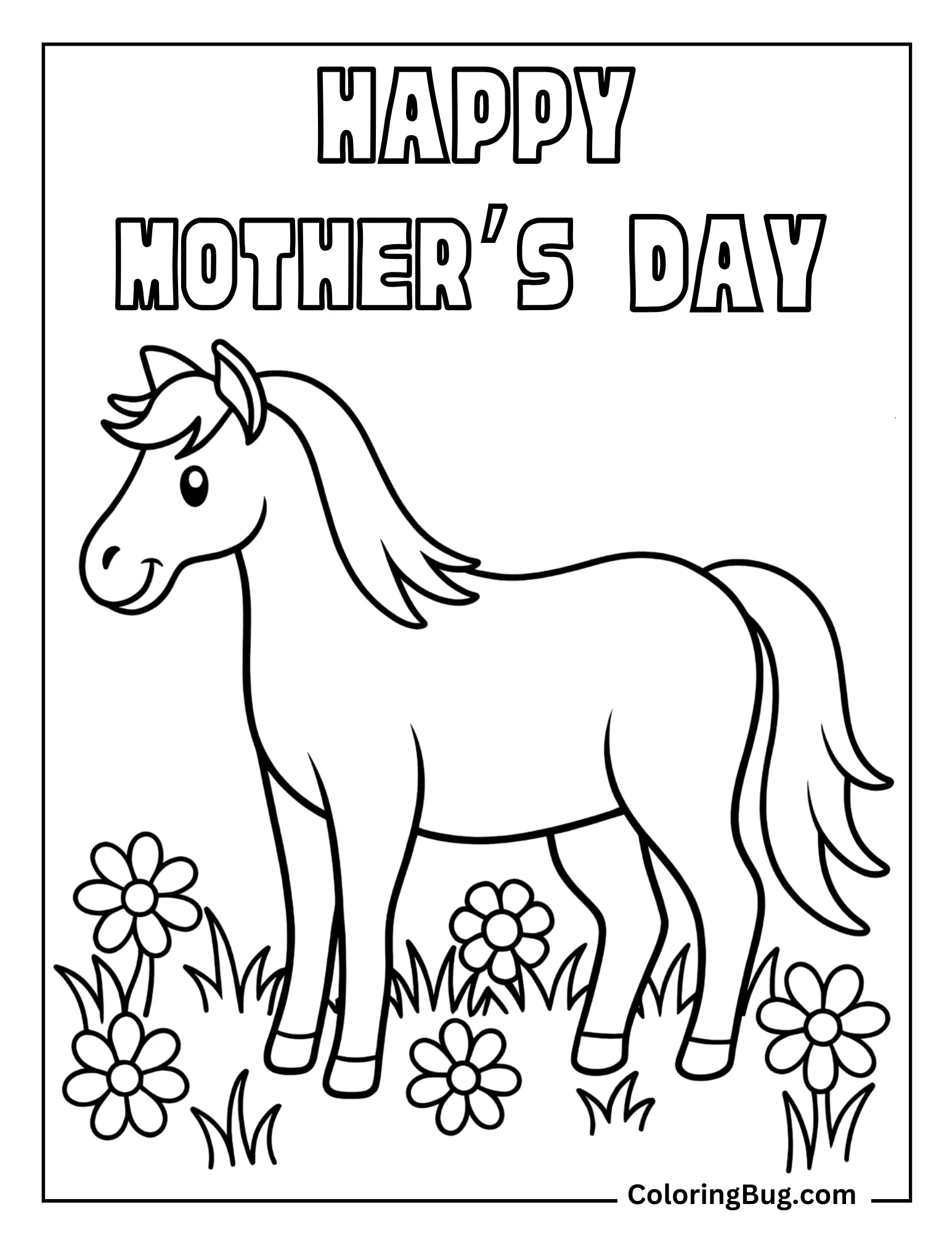 20 Horse Mother's Day Coloring Pages (Free Printable PDFs)